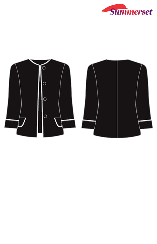 Women's Collarless Mid Sleeve Jacket