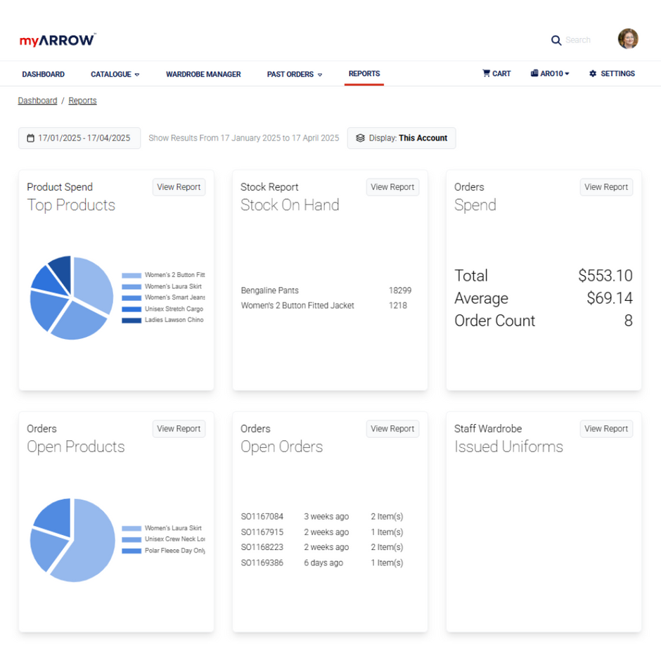 myArrow™ – Uniform Management System | Arrow Uniforms New Zealand ...